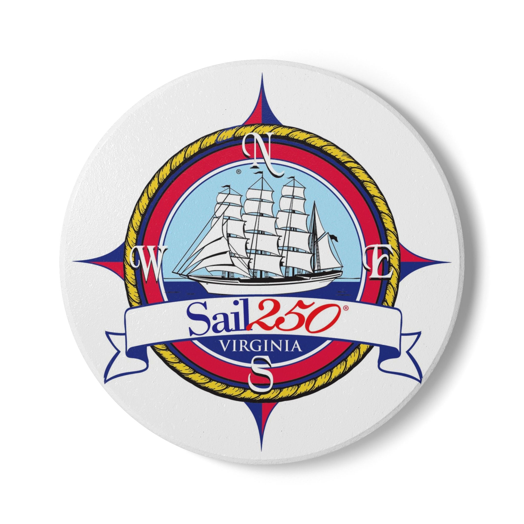 Sail250® Virginia Ceramic Coaster CL – Sail250® VA Shop